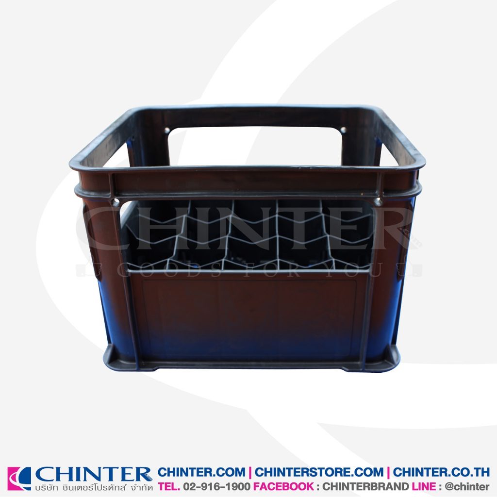 CQ-001-1 ลังใส่ขวดน้ำดื่ม 20 ช่องสีดำ เกรด B สกรีน/ไม่สกรีน - CHINTER STORE