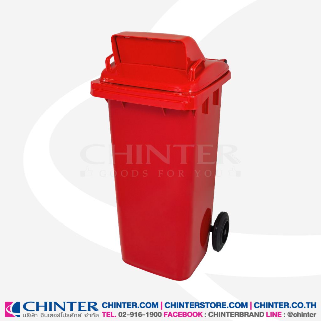 CHINTER F-0003-4 ถังขยะฝาสูง 120 ลิตร มีล้อ - CHINTER STORE