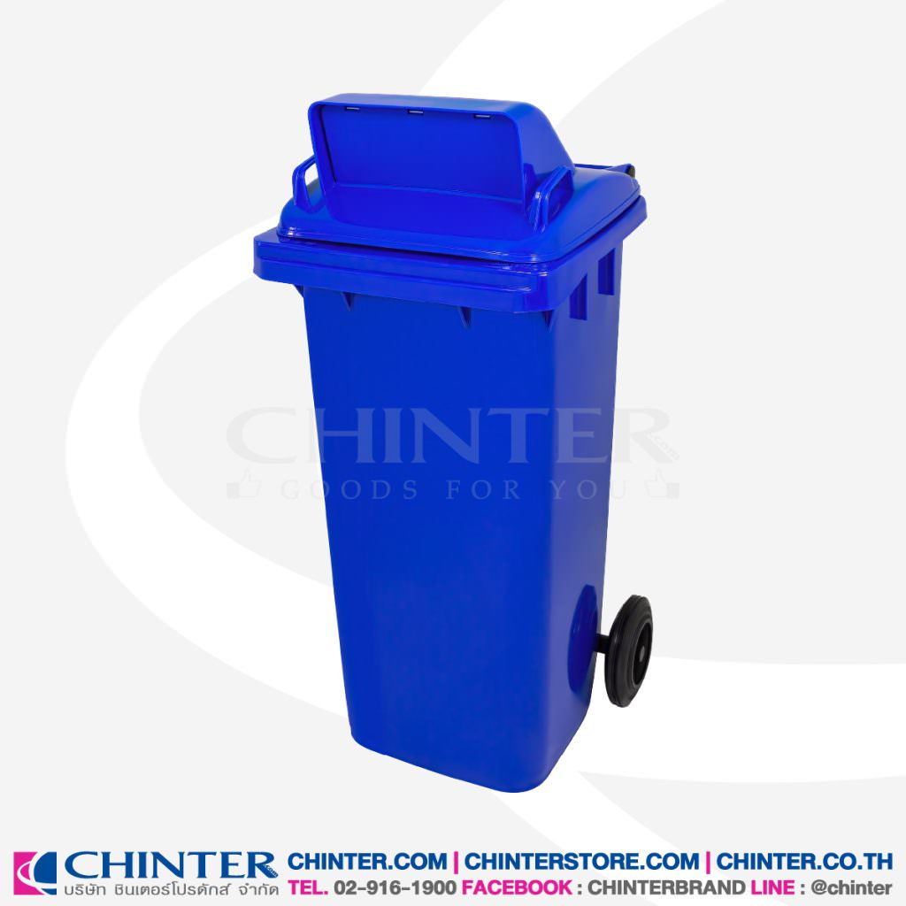 CHINTER F-0003-4 ถังขยะฝาสูง 120 ลิตร มีล้อ - CHINTER STORE