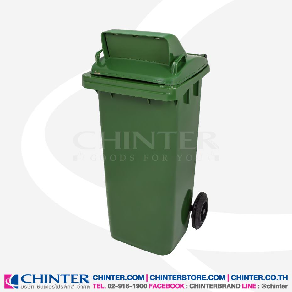 CHINTER F-0003-4 ถังขยะฝาสูง 120 ลิตร มีล้อ - CHINTER STORE