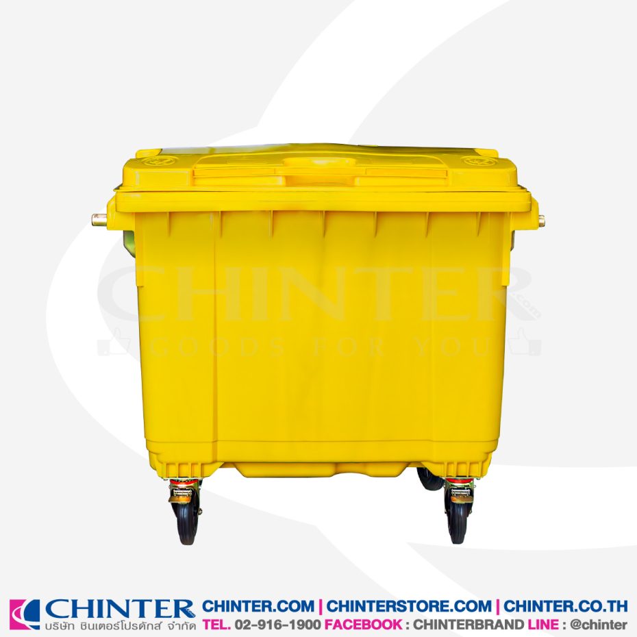 ราคาถังขยะ660ลิตร มีล้อและหูเหล็กกัลวาไนซ์ อย่างหนา ฝาเปิดด้านบน - CHINTER STORE