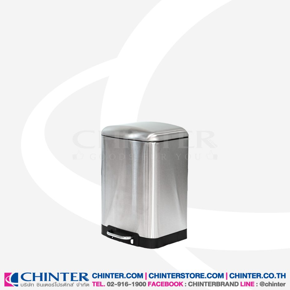 F-0519 ถังขยะสแตนเลส Soft Close ขนาด 12 ลิตร เปิดปิดนุ่มนวล - CHINTER STORE