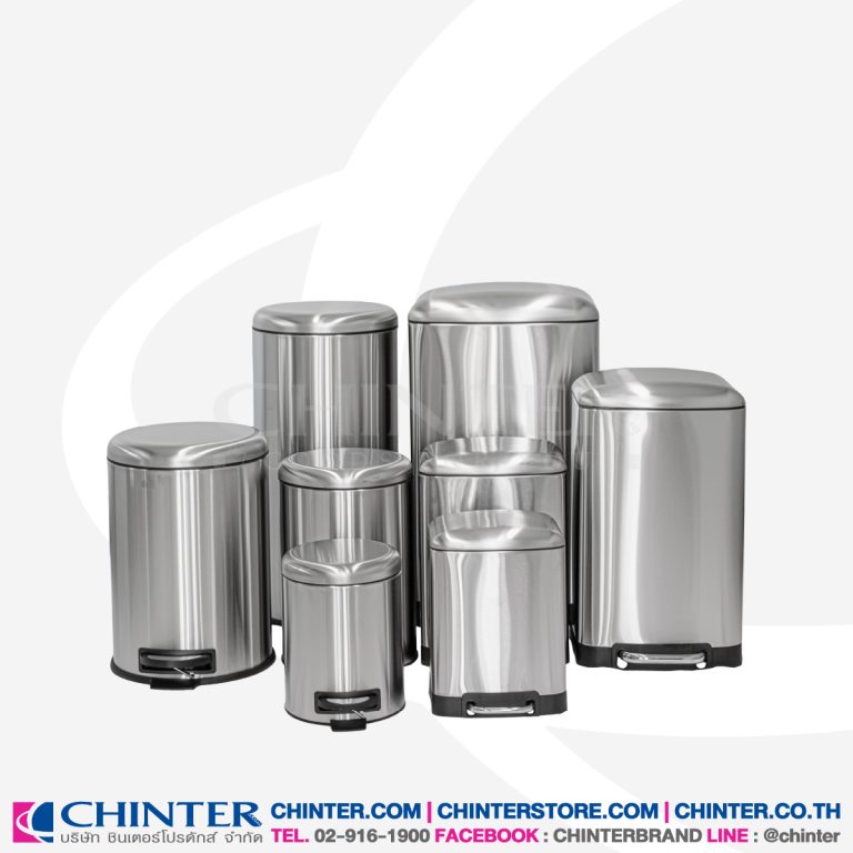 F-0519 ถังขยะสแตนเลส Soft Close ขนาด 12 ลิตร เปิดปิดนุ่มนวล - CHINTER STORE