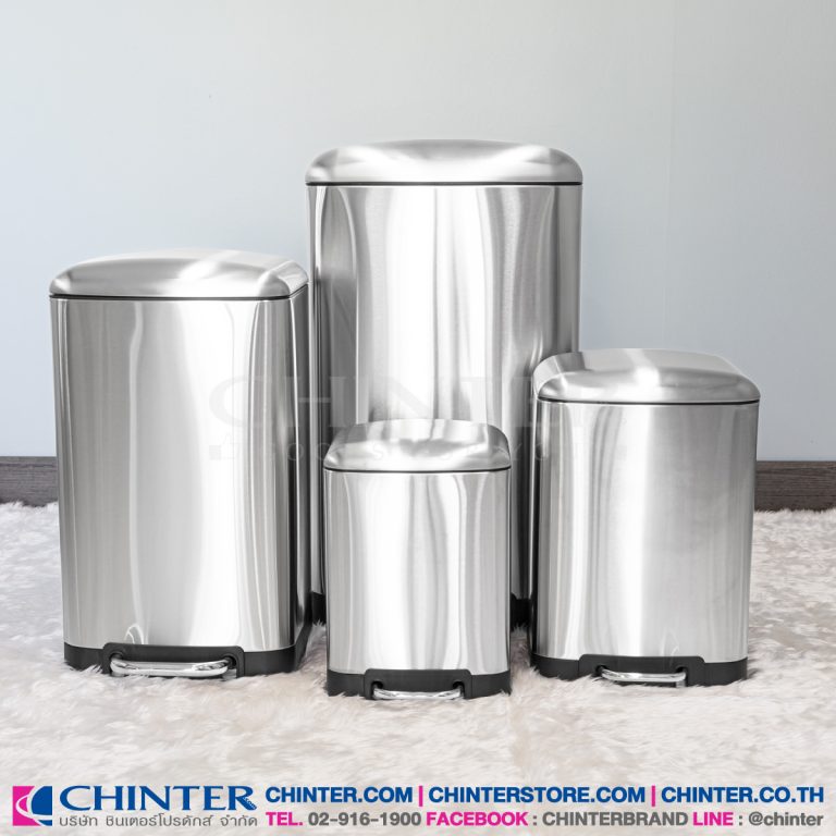 F-0518 ถังขยะสแตนเลส Soft Close ขนาด 6 ลิตร เปิดปิดนุ่มนวล - CHINTER STORE